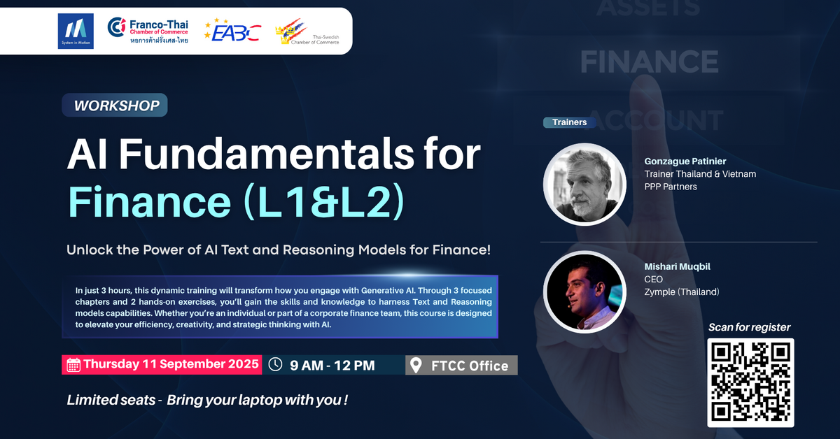 AI Fundamentals for Finance (L1&L2) | Franco-thaï Chamber of commerce