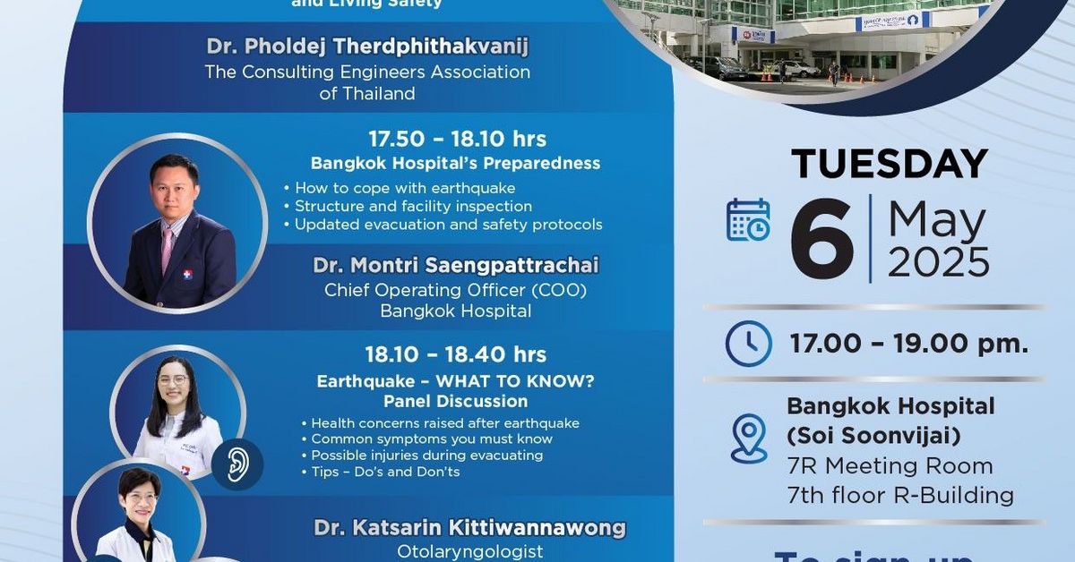 Earthquake Safety Guides by Bangkok Hospital | Franco-thaï Chamber of ...